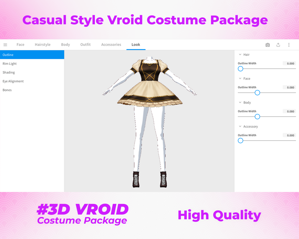 3D VRoid Clothing Pack | Steampunk Suit, Gothic Ballerina & Classic ...