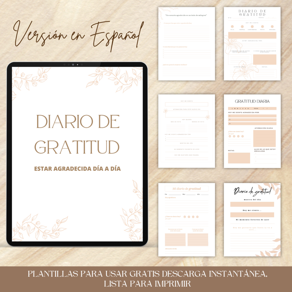 Diario de gratitud | Gratitud semanal | Diario Ipad | | Diario guiado ...