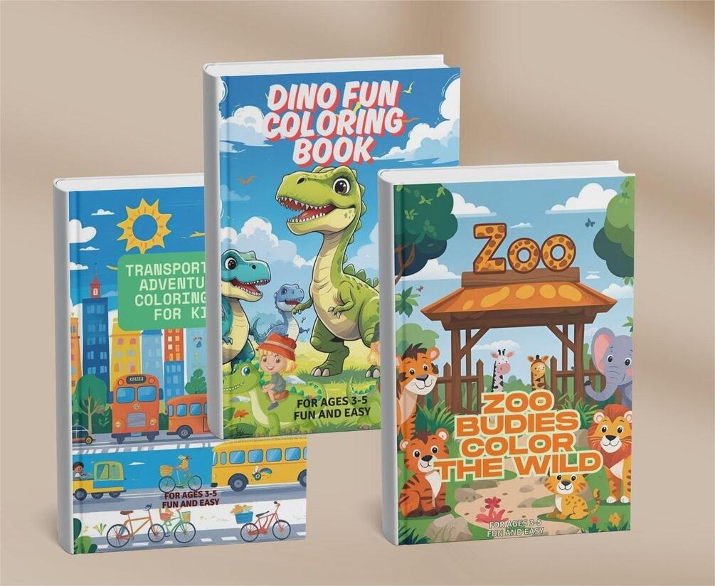 3-in-1 Coloring Book Bundle for Kids