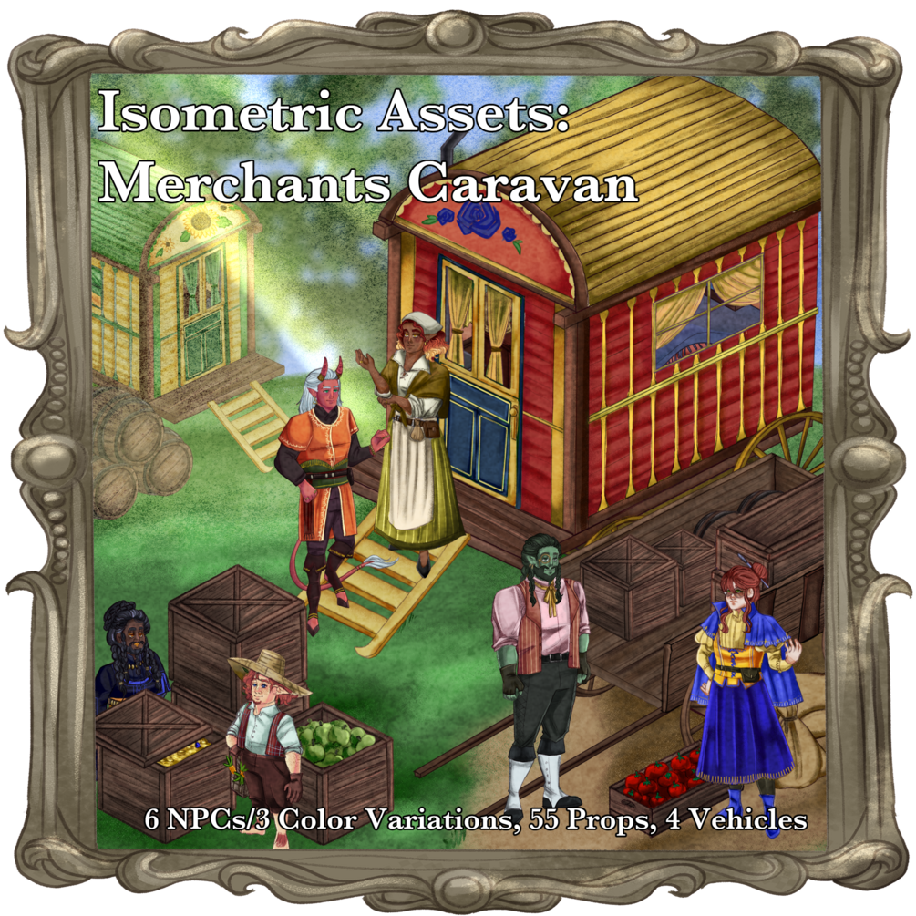 KDCMArts Isometric DND Assets: Merchants Caravan Pack