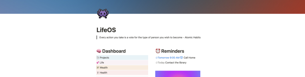 Notion LifeOS template