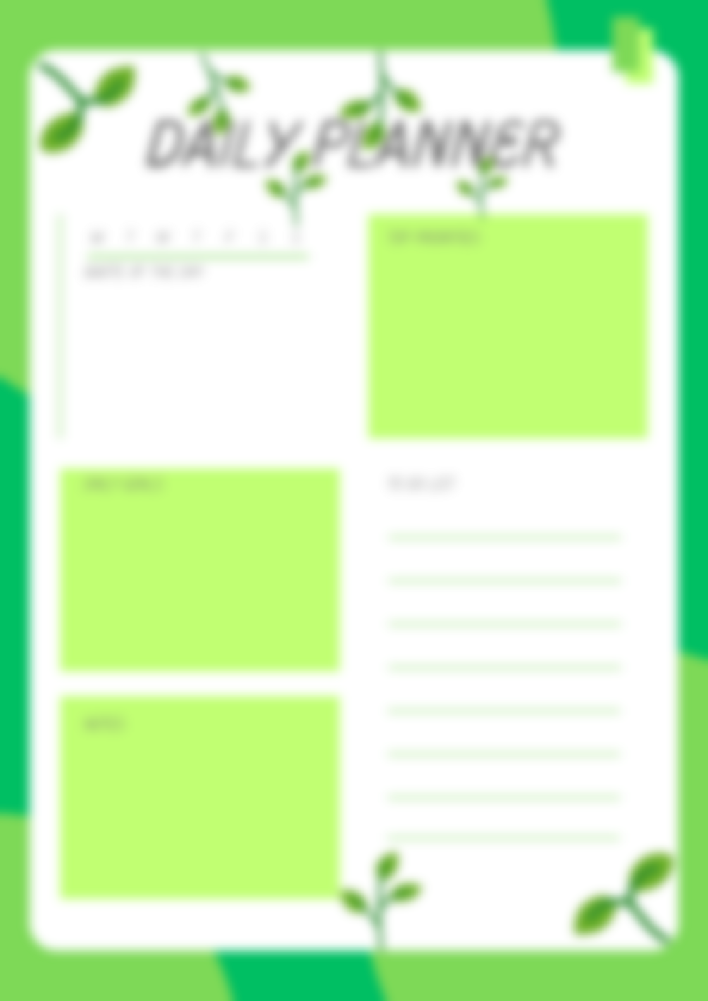Nature vibe daily planner(printable)