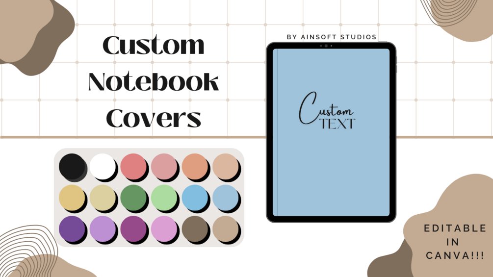 18 Custom Title Digital Notebook Covers (2 Ver.)