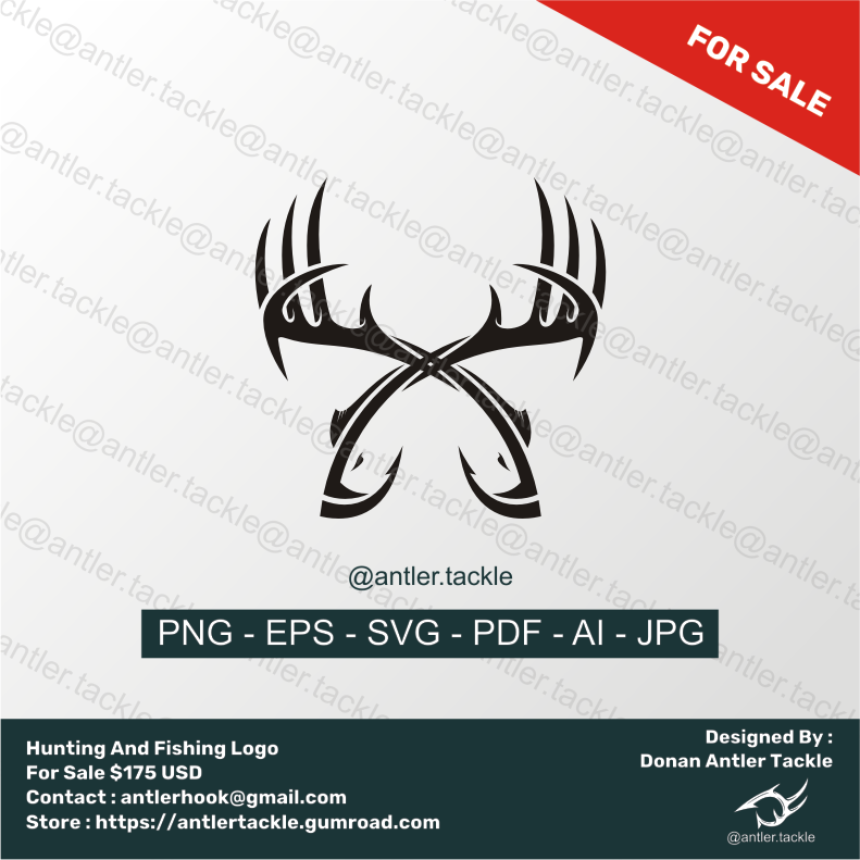 Deer Antler Fish Hook Hunting Fishing Hunting Logo Designed By Donan ...