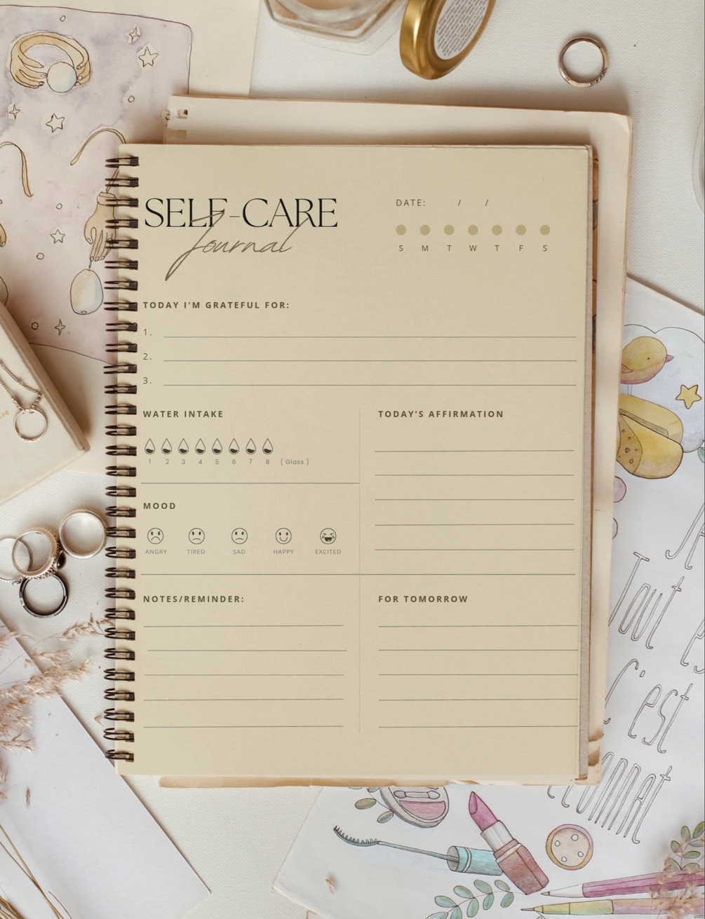 Daily Self-Care Planner – Digital Journal for Mindfulness & Gratitude