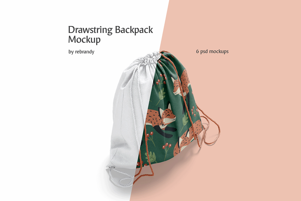 Drawstring Backpack Mockup
