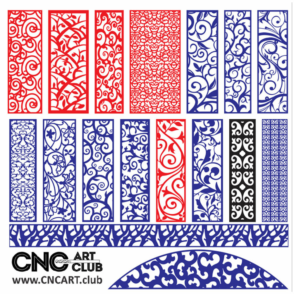 2D-lattice-1025 - Vertical window decorative lattice design files