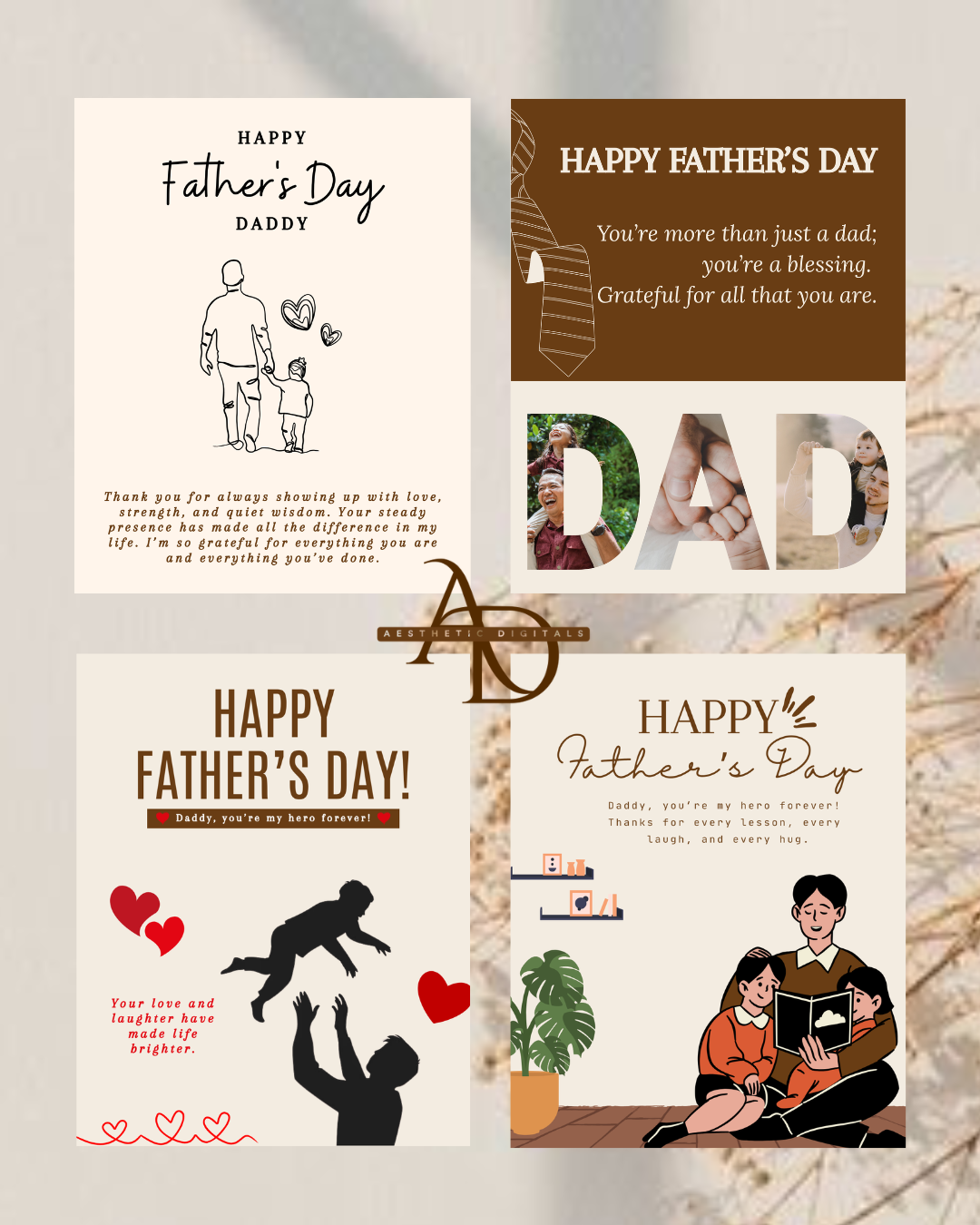 Father's Day Digital Greeting Card Template
