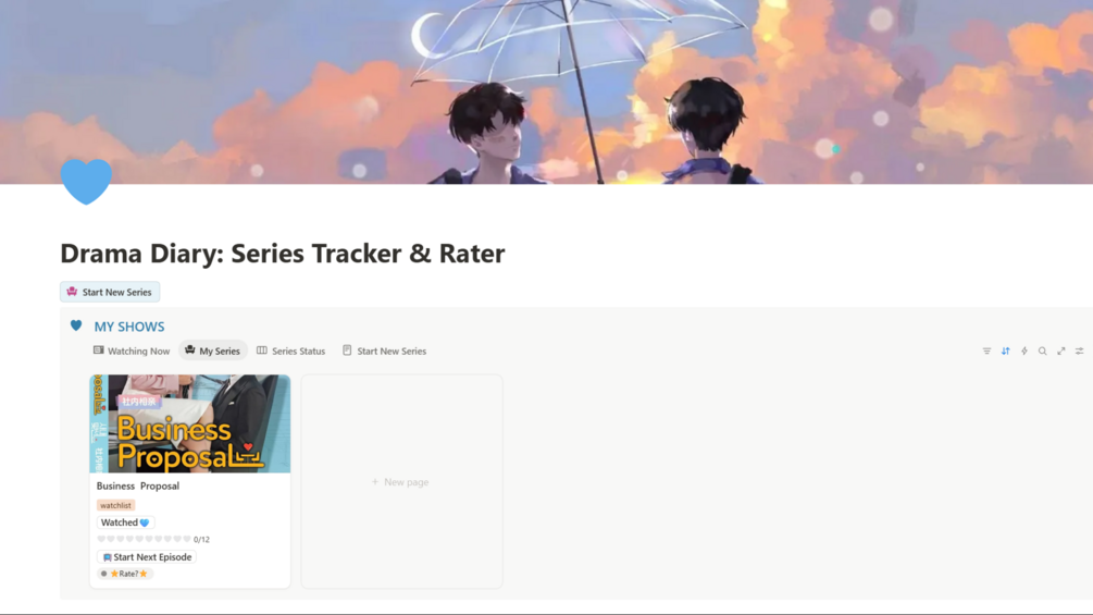 FREE Automatic Series Tracker & Rater - Notion Tracker