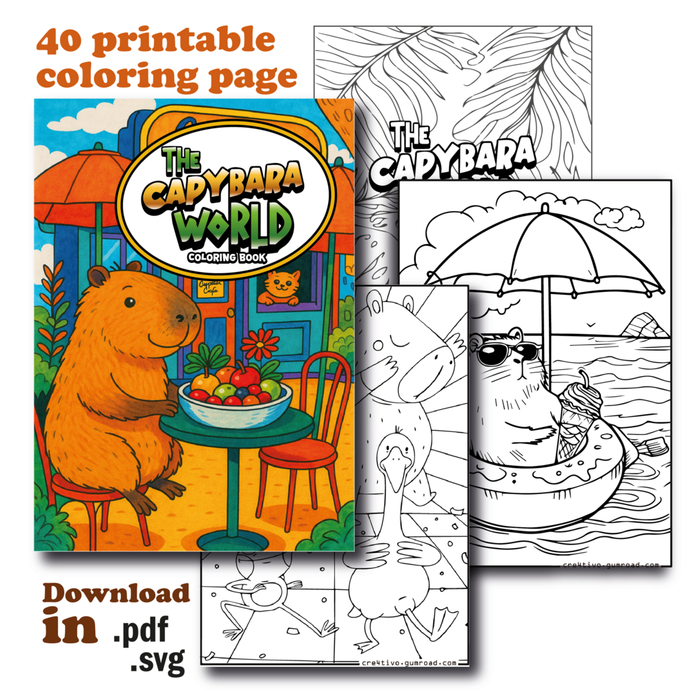 Coloring book capybara