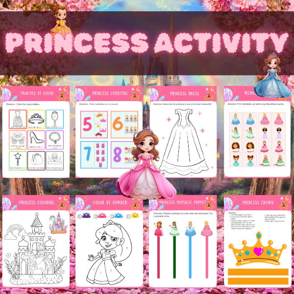 Magical Princess Activity Pack for Girls – Printable Coloring, Crafts ...