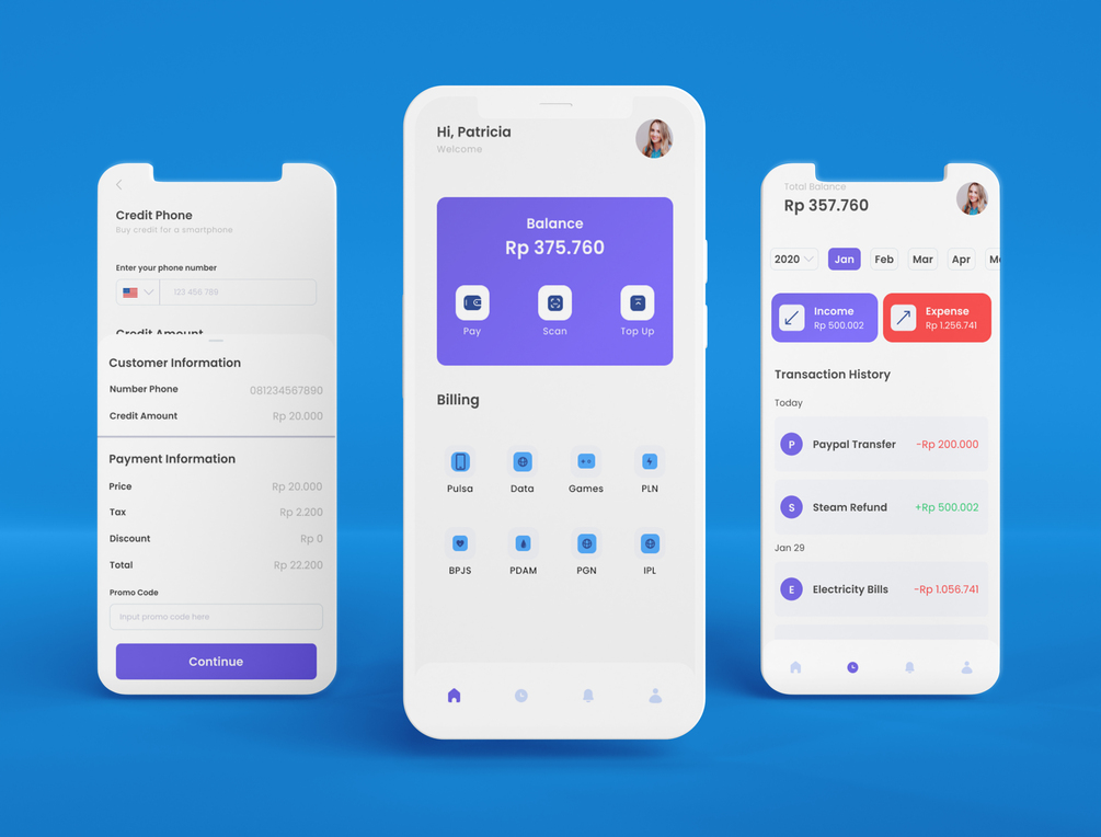 Moni App E Wallet UI Kit | Beautiful UI Kit