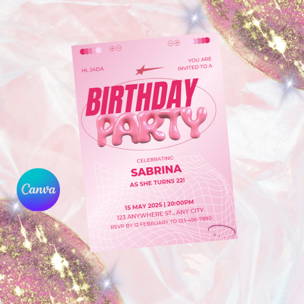 Y2K Birthday Invitation