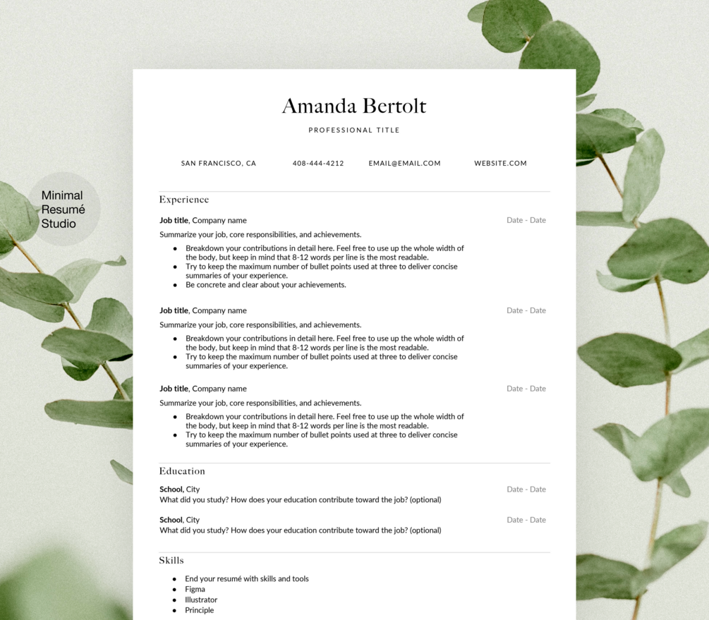 The Amanda Resumé Template