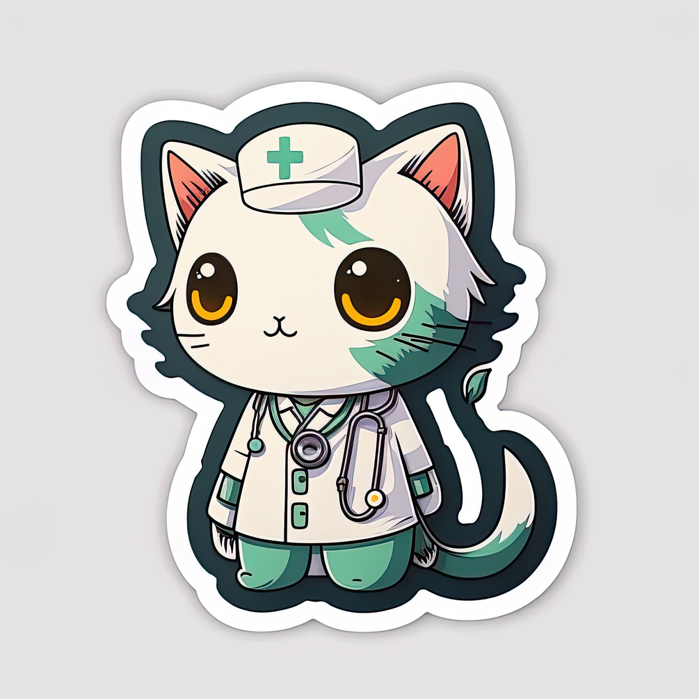 Kitty doctor sticker