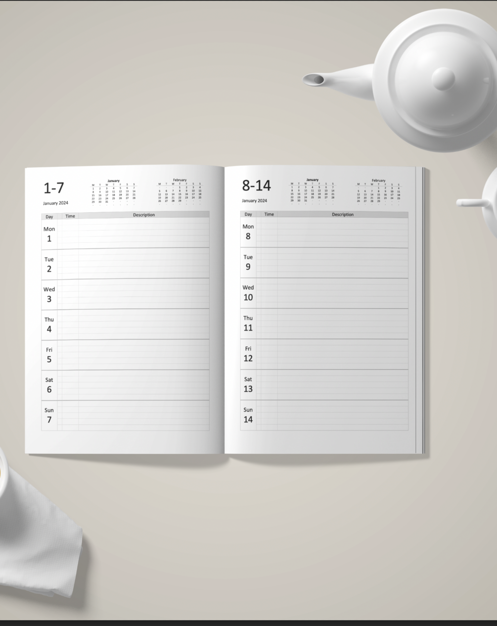 2025 Diary A4 Week To View