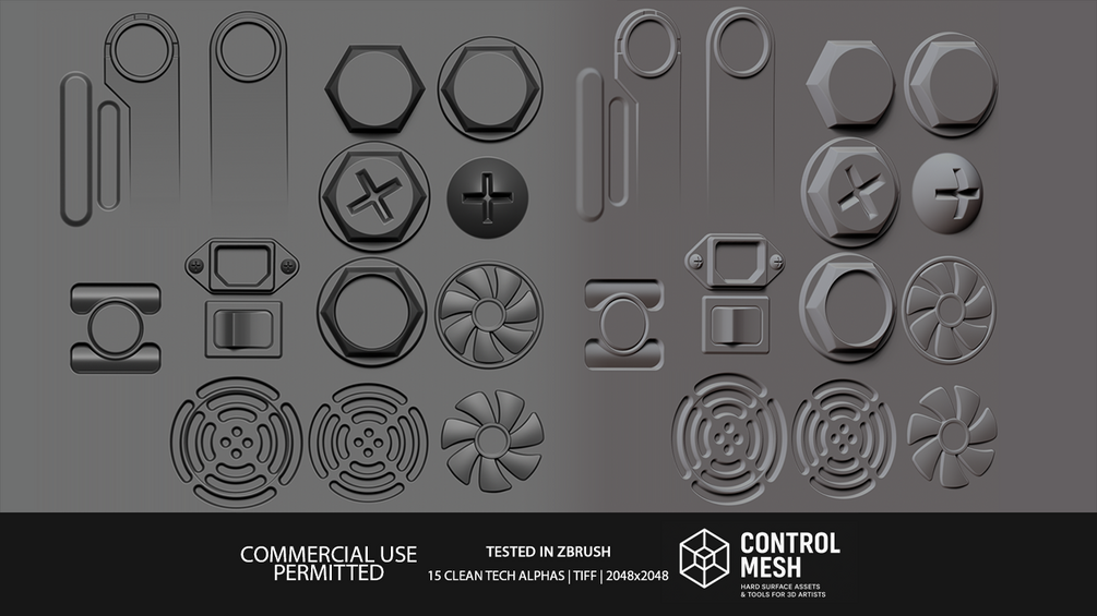 Hard Surface Alpha Pack Vol.1 – Clean Tech Details