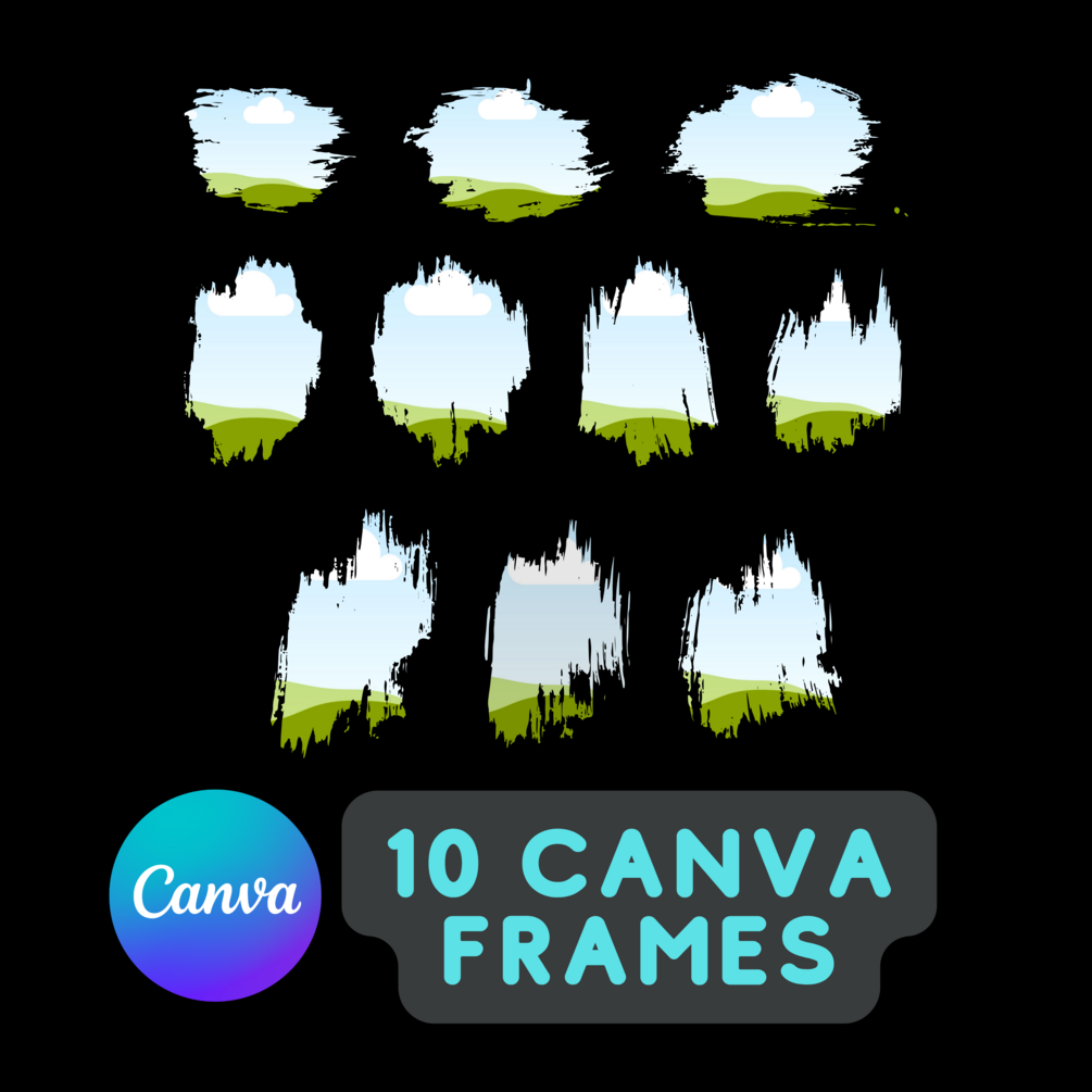Drag & Drop Brush Strokes Canva Frames, Editable Digital Download ...