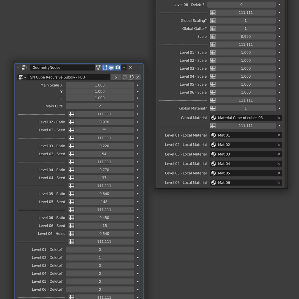 Geometry nodes - Recursive subdivided cube (blender 3.0+)