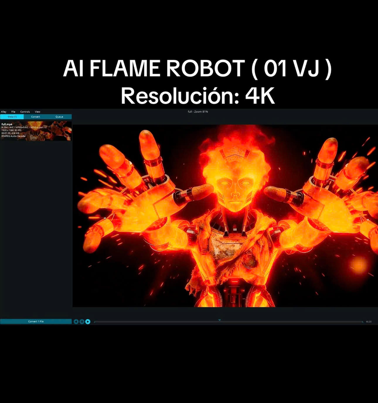 AI FLAME ROBOT 4K ( 1 VJ )