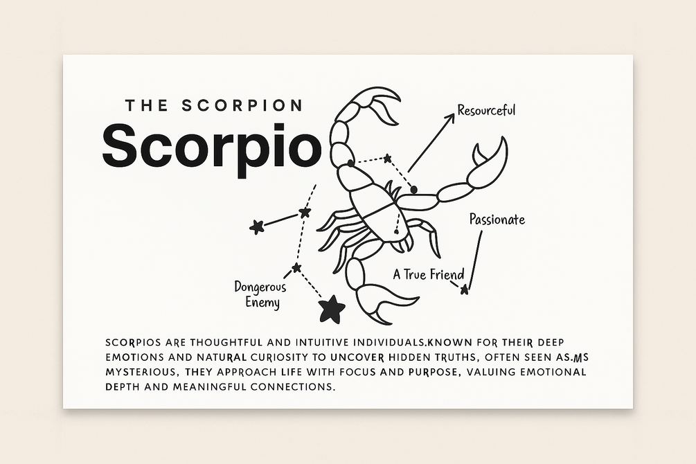 Scorpio Zodiac Sign Poster – Minimal Astrology Wall Art