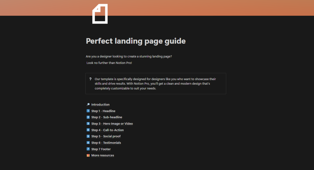 Perfect landing page guide