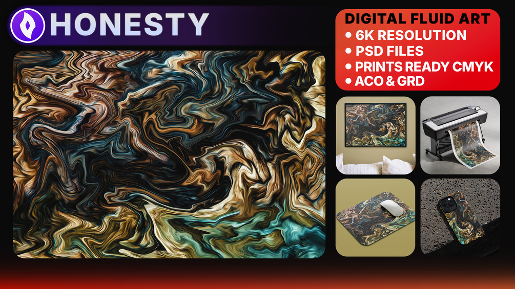 Honesty | Digital Fluid Abstract Art