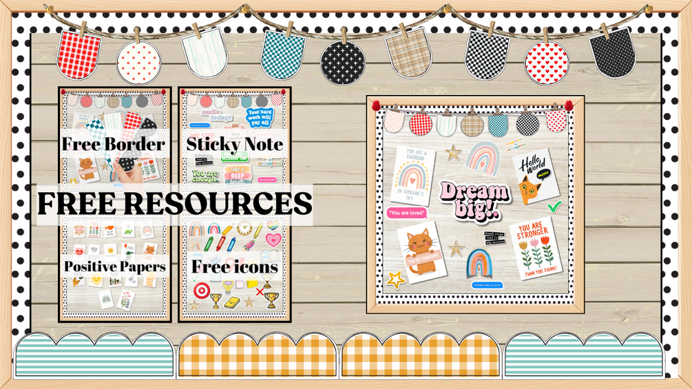 Doodle Letters Canva Frame for Bulletin Board