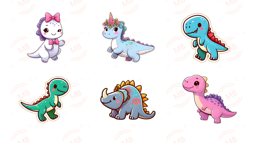 Adorable Dinosaurs Digital Stickers