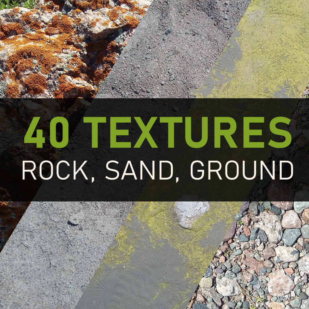 40 textures of rocks/sand/ground
