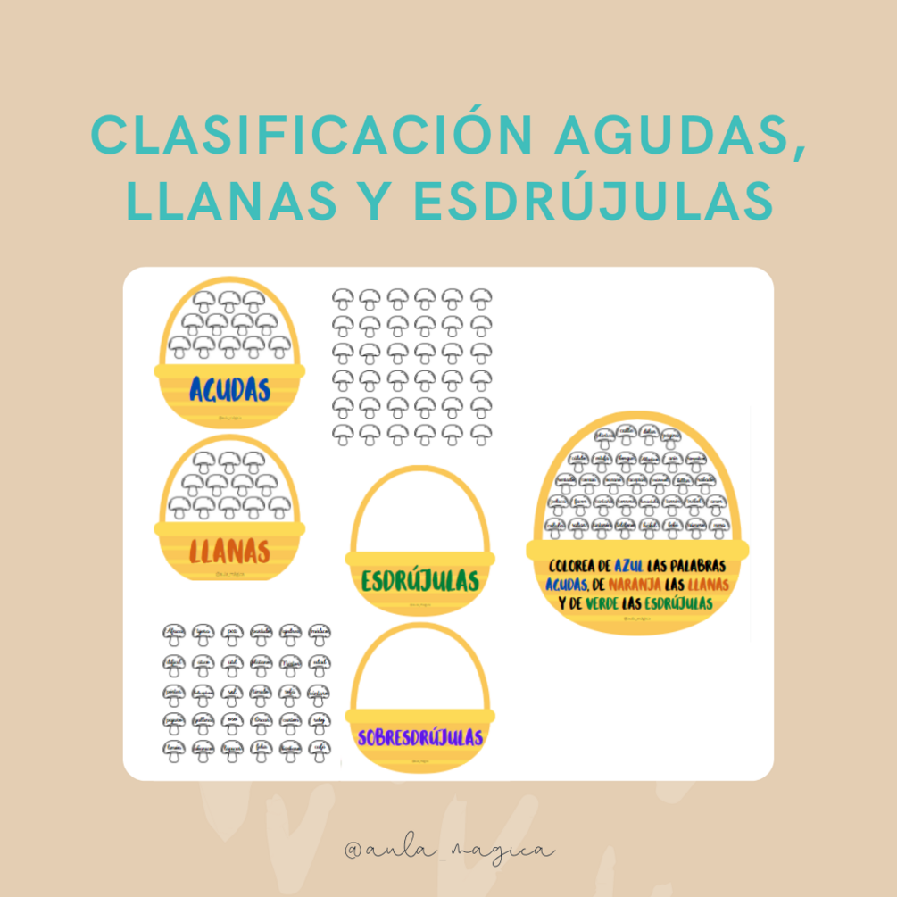 PACK SÍLABA TÓNICA, AGUDAS, LLANAS Y ESDRÚJULAS