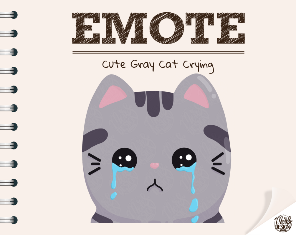 Heartfelt Cat Emote for Twitch, Discord, and YouTube | Touching Crying ...