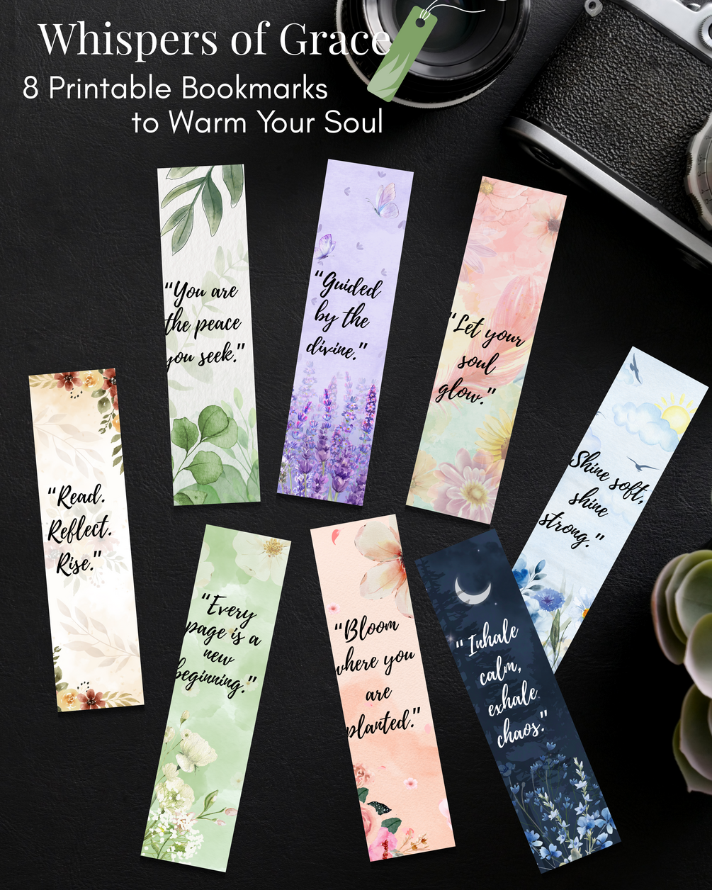 8 Cute Printable Bookmarks for Cozy Reading | Instant Download