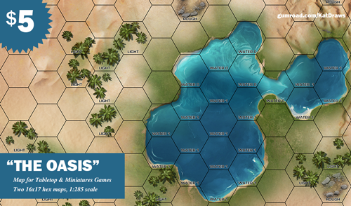 "The Oasis" - Map for Tabletop Games