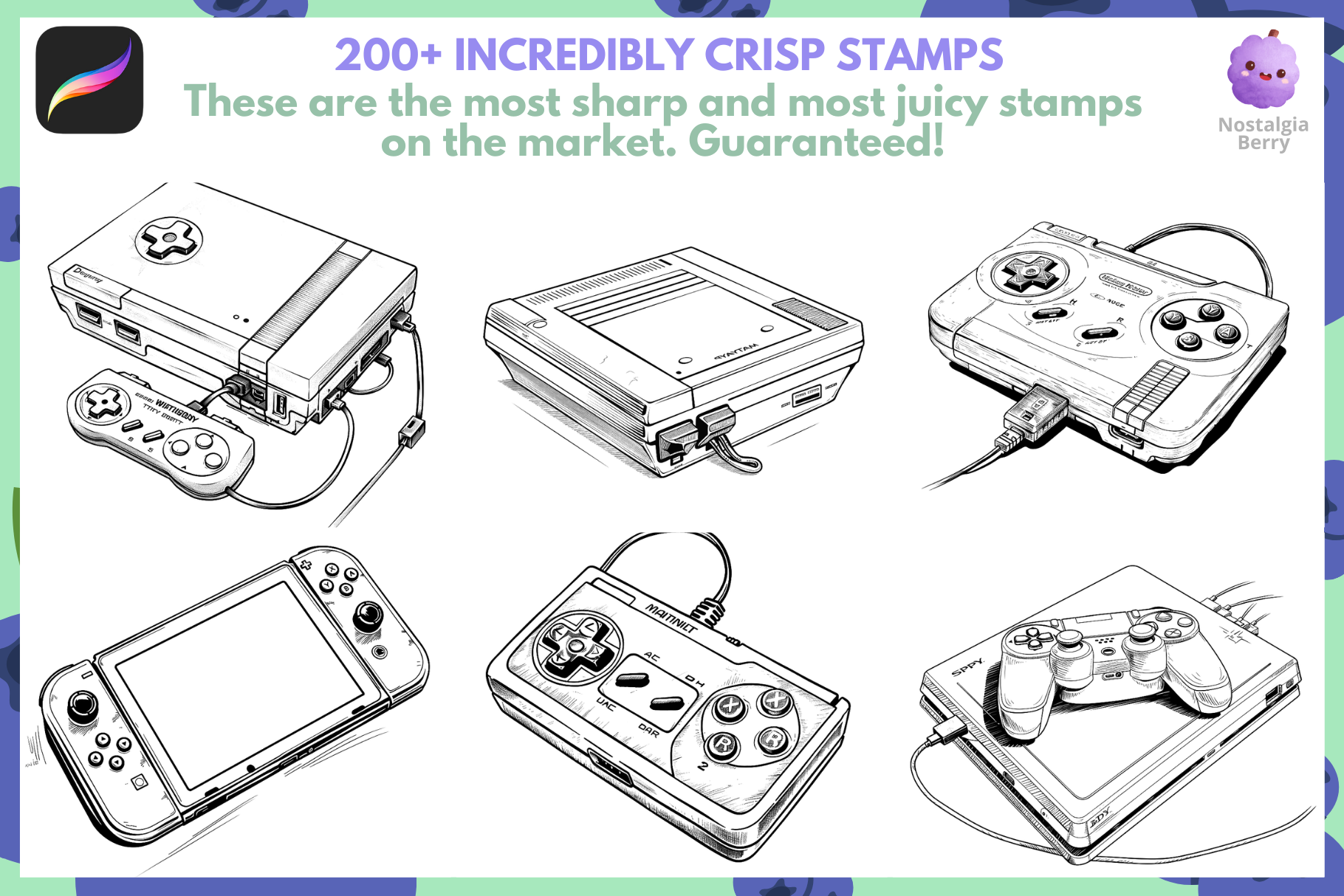 Procreate Stamps: 200+ Gaming Console Stamps, Including Retro & Modern ...