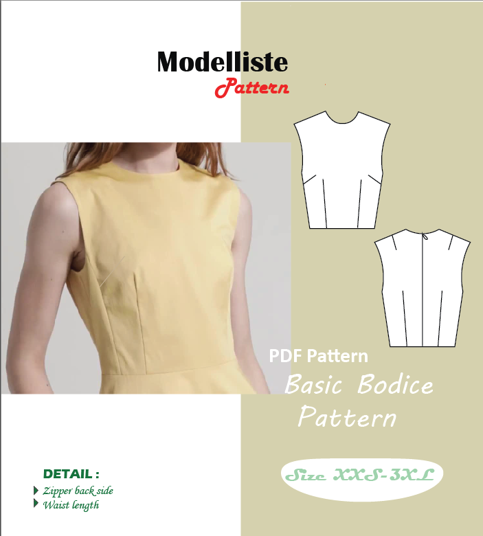 Basic Bodice Women Pattern size (XXS-3XL)