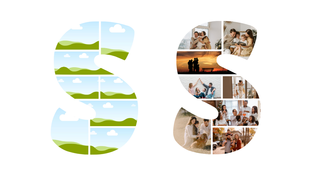 Alphabet S Photo Collage Template Alphabet Card Editable Canva Design ...