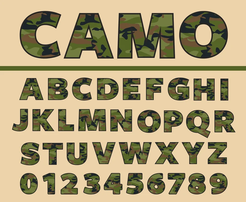 Camouflage Font Camo Font Stencil Font Army Font Military Font ...