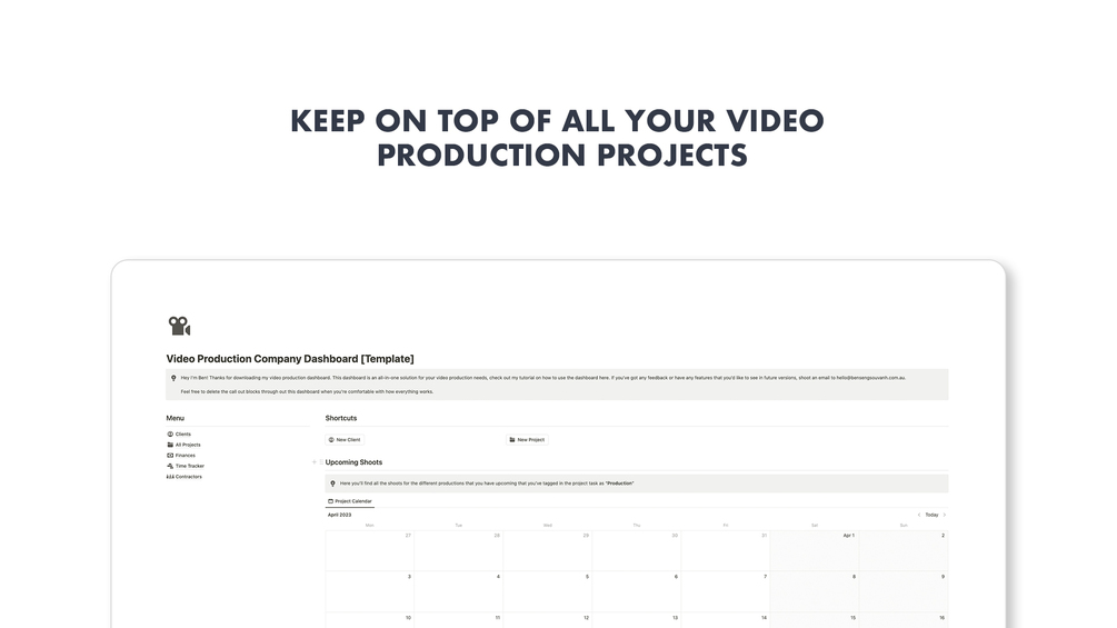 Notion Video Production Management System