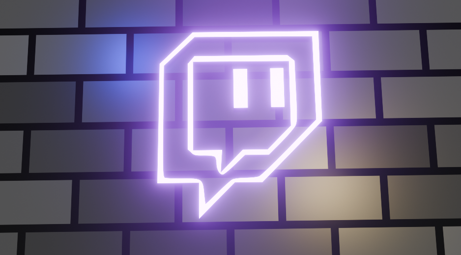 Twitch logo render with light emission V 3.8