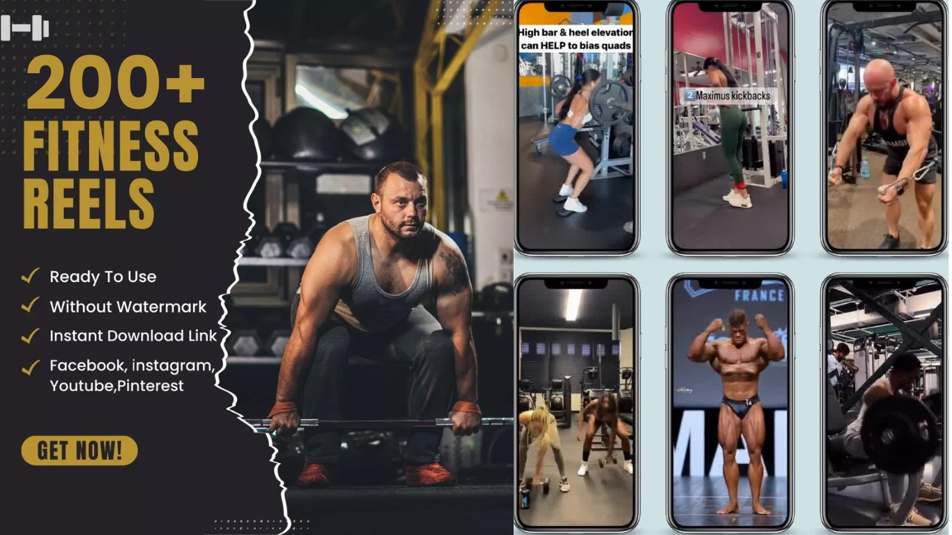 FREE !!! 200+ HD Quality GYM Motivation Video Reels | Gain more ...