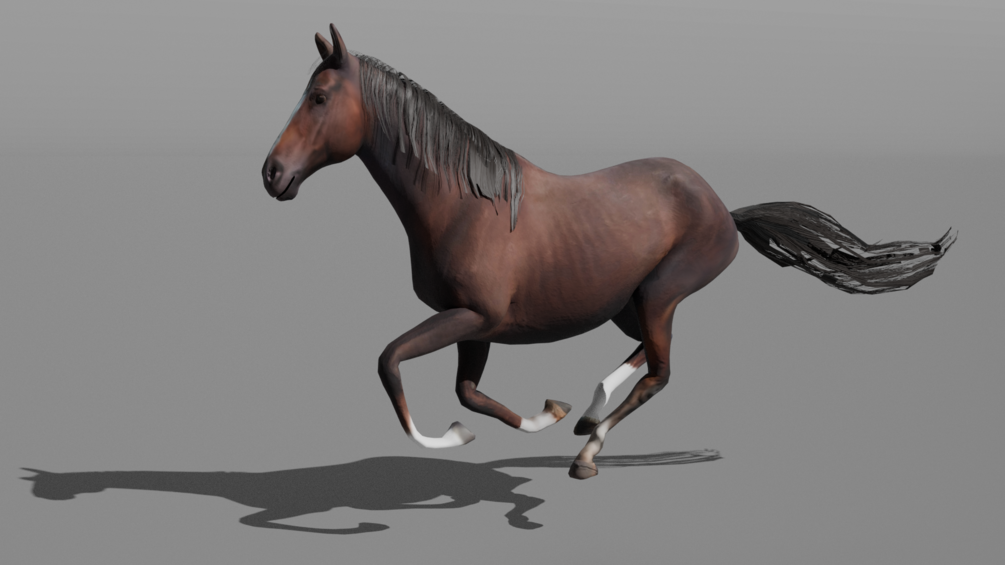 Realistic Rigged and Animated 3D Horse Model