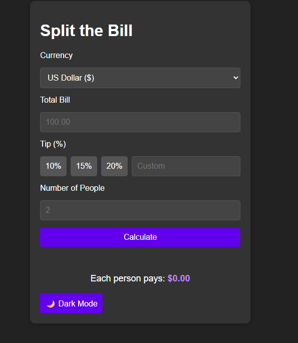 Restaurant Bill Splitter Pro