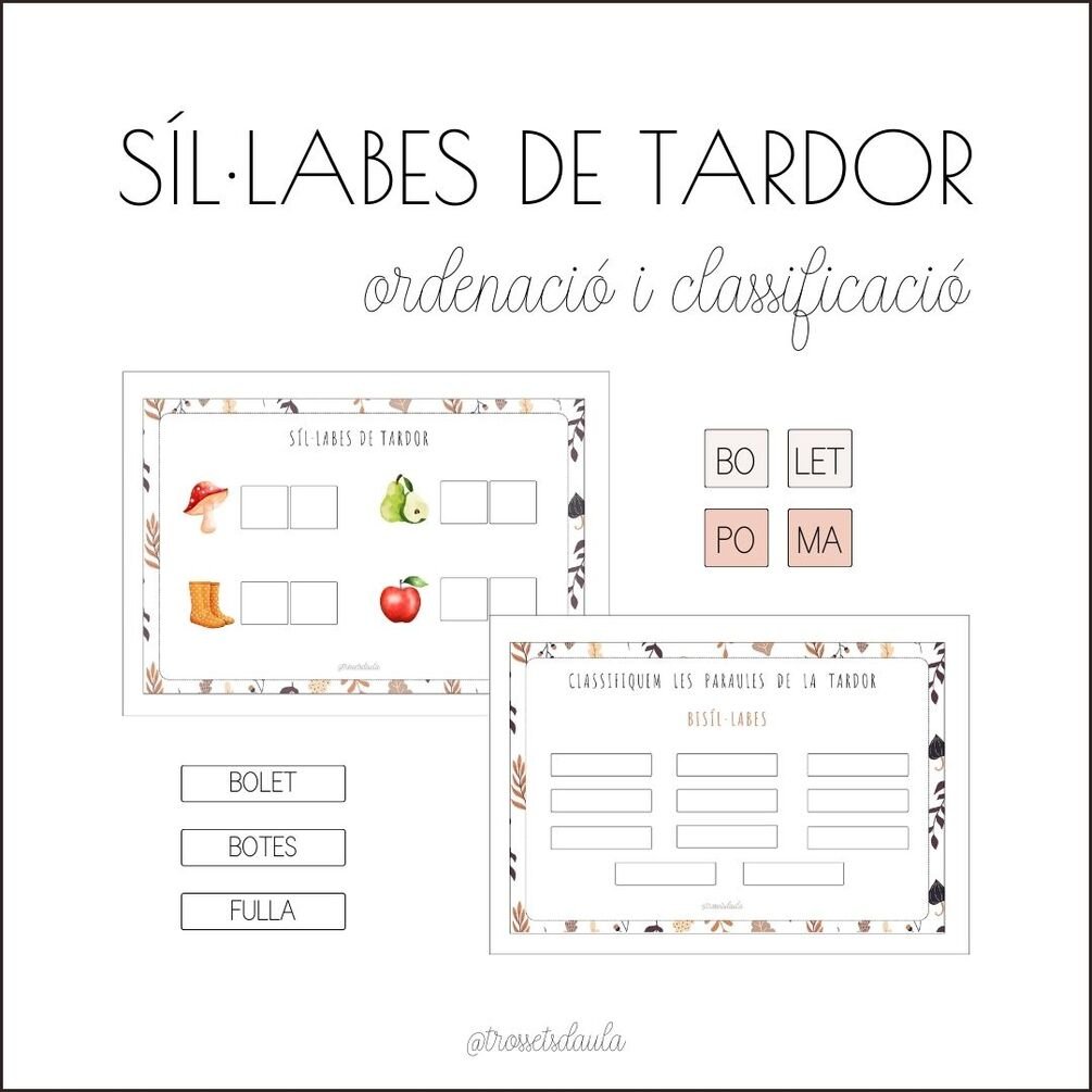 SÍLABES DE TARDOR / SÍLABAS DE OTOÑO