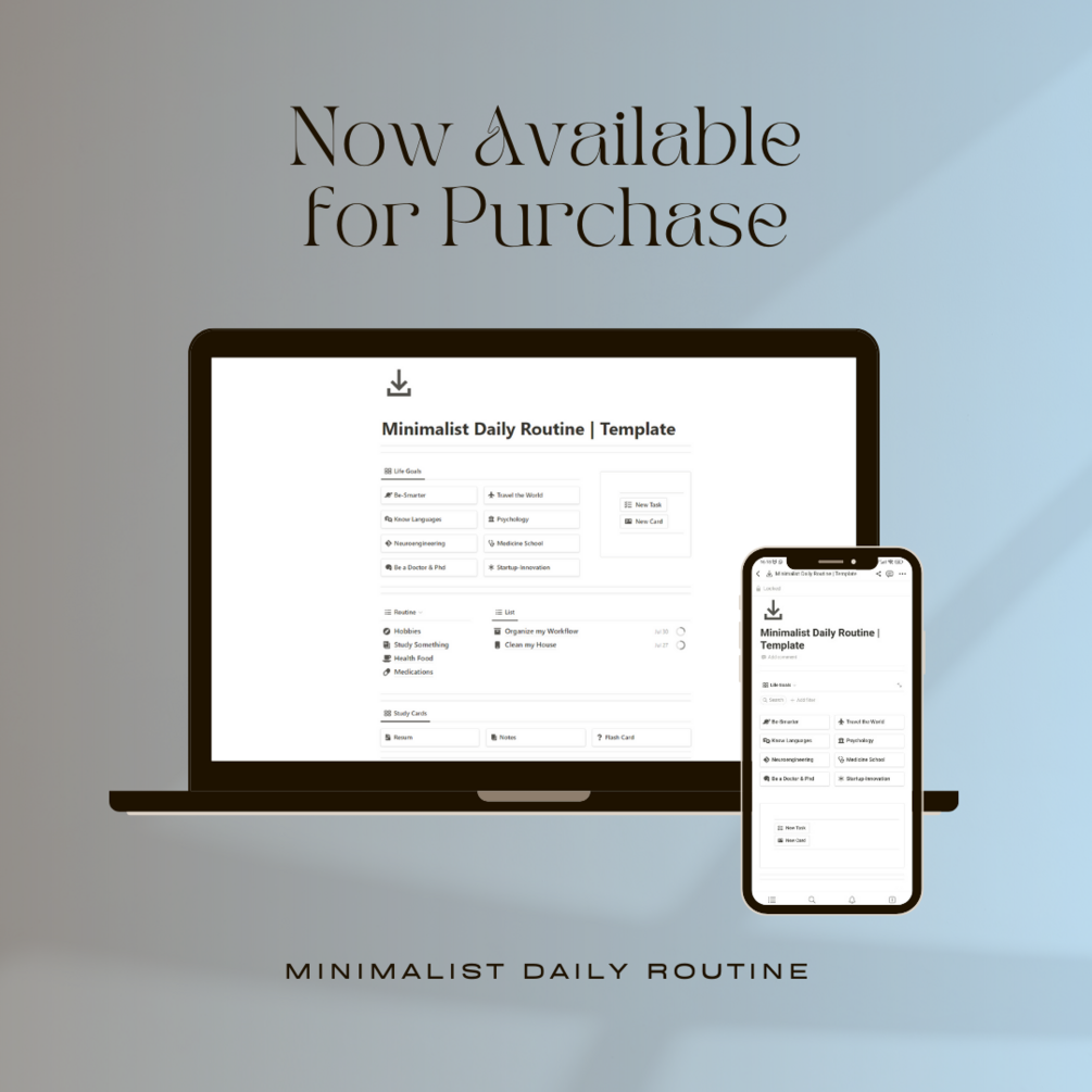 Free Minimalist Daily Routine