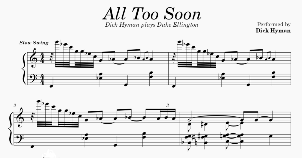Dick Hyman - All Too Soon (PDF Sheet Music)