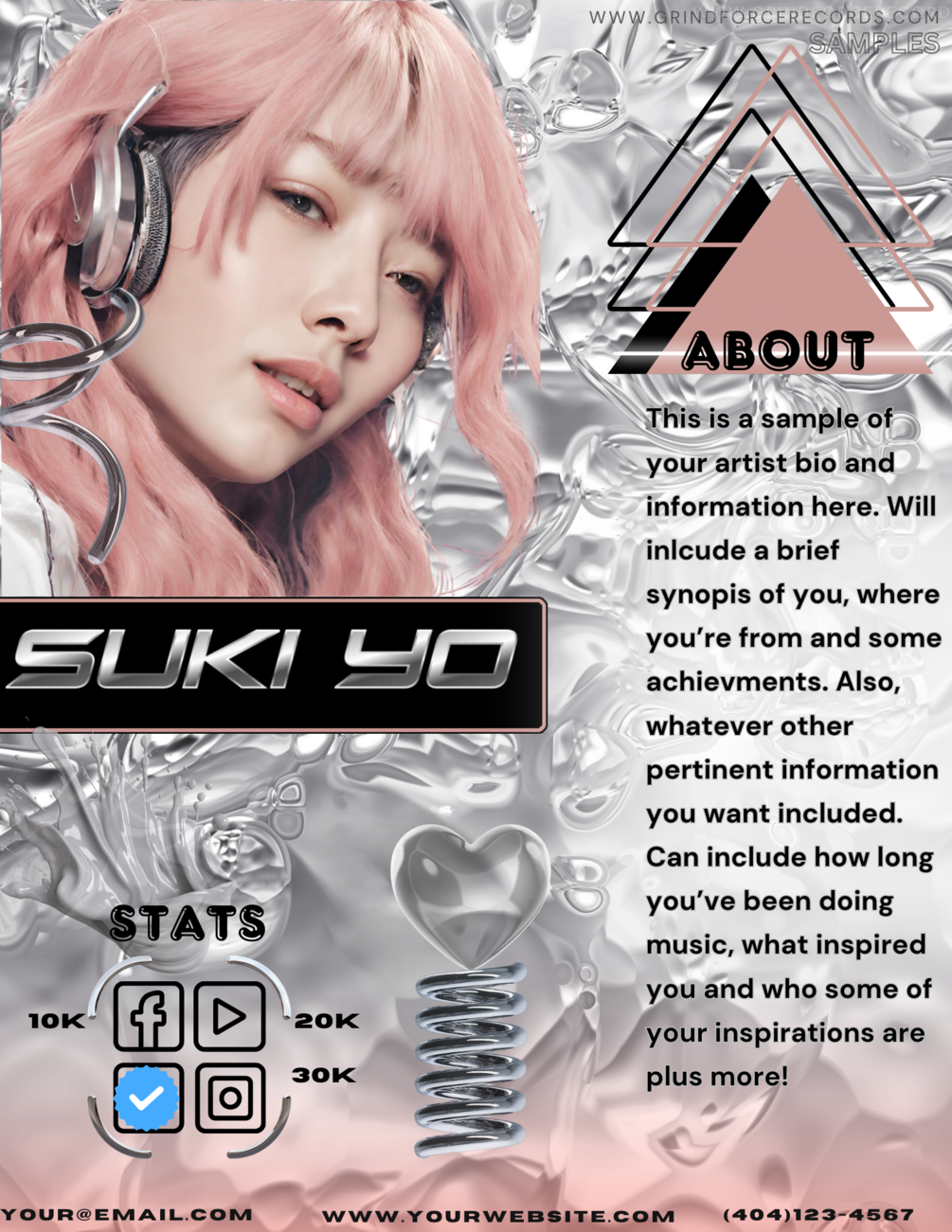 K-Pop Music Artist one-sheet editable template *CANVA PRO elements ...