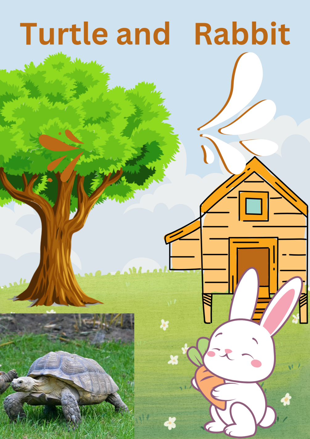 The rabbit and a turtle