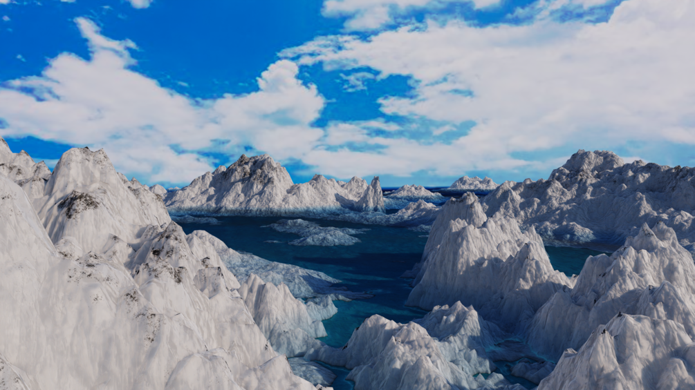 snow mountains using geometry nodes