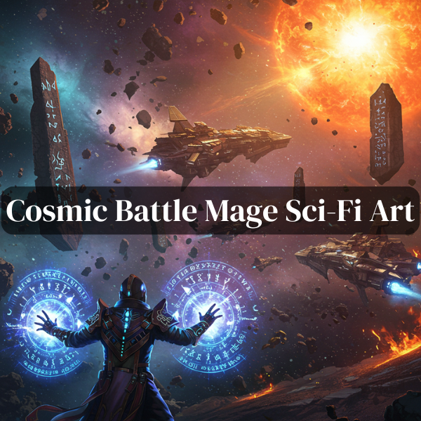 Cosmic Battle Mage Sci-Fi Art